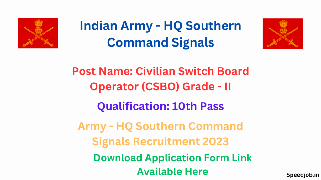 HQ Southern Command Recruitment 2023 - CSBO Recruitment 2023