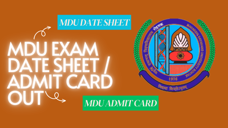 MDU Date Sheet 2026 | MDU Admit Card 2026