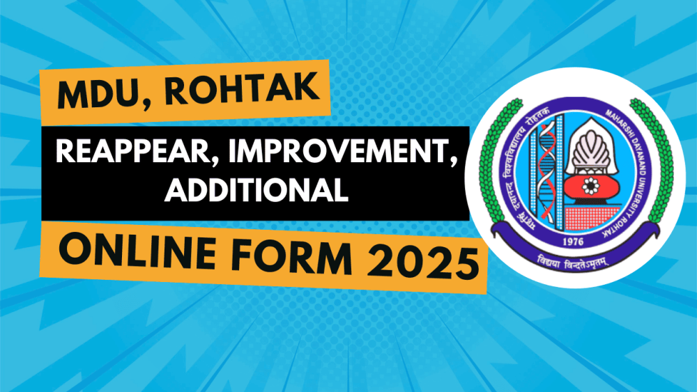 MDU Reappear / Improvement / Additional Online Form 2025