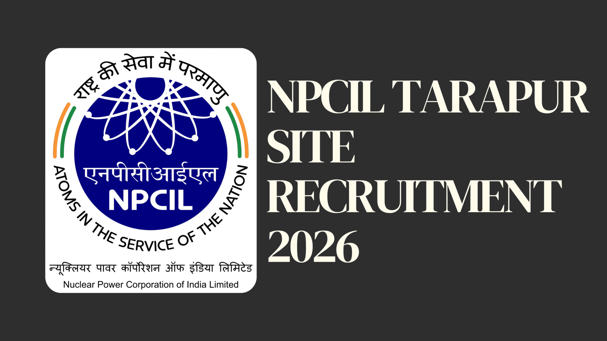 Tarapur NPCIL Recruitment 2026 | TAPS Site Vacancy 2026