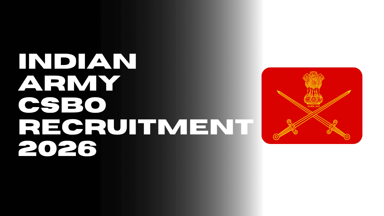Indian Army Ministry Of Defence Recruitment 2026 | Army CSBO-II Vacancy ...