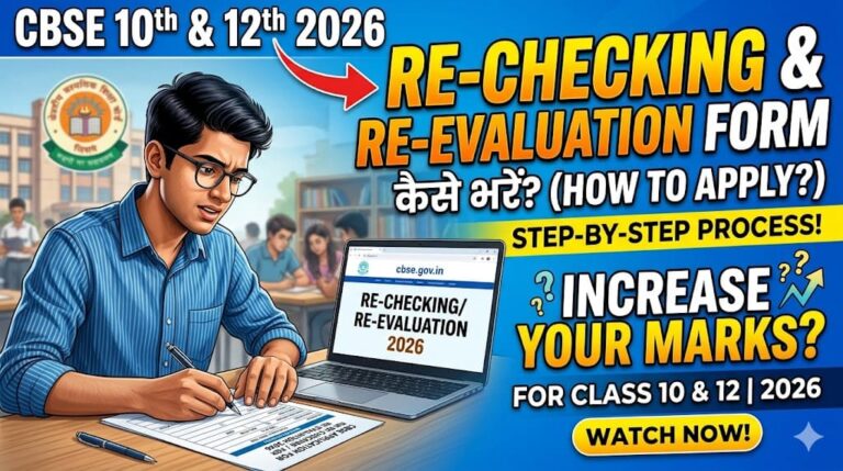CBSE Re-Check, Photocopy Of Answer Book And Re-Evaluation Online Form 2026